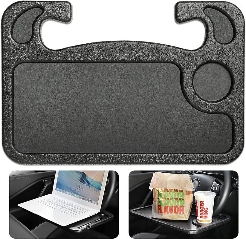 Masuta auto cu montare pe volan, Zola®, plastic, 42x28x2 cm, negru – ZOLA