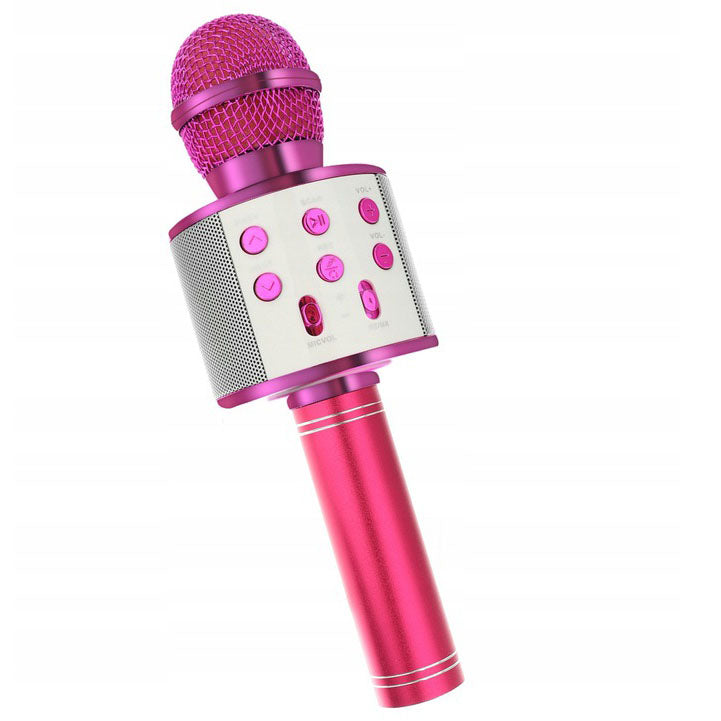 Microfon karaoke cu boxa, Zola®, Bluetooth, roz, banda de frecventa 10 ...